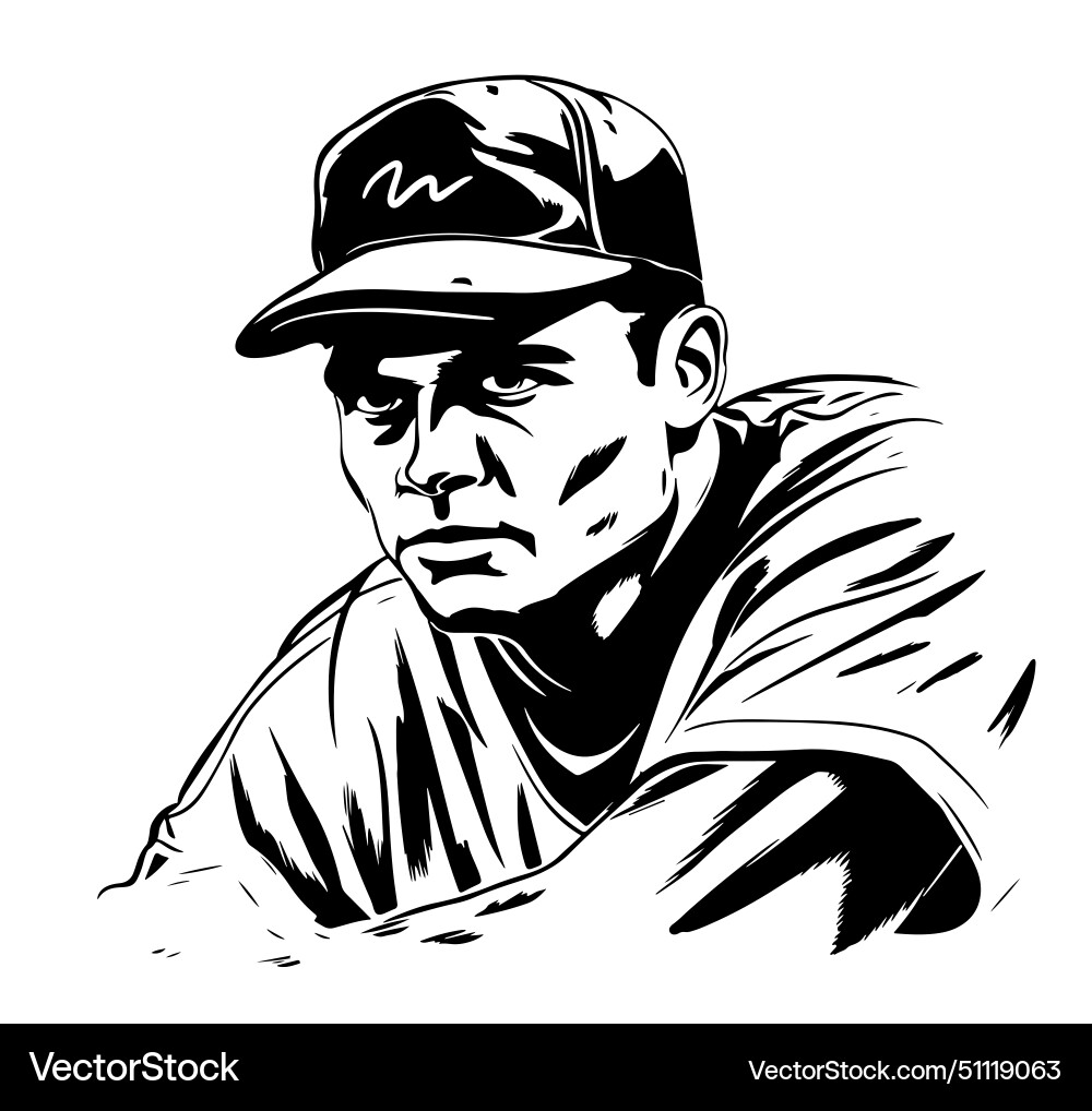 Man wearing baseball cap Royalty Free Vector Image