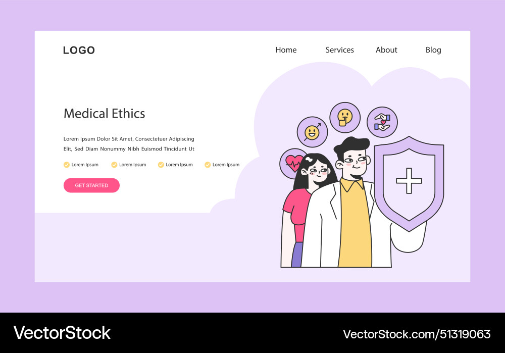Medical ethics concept flat Royalty Free Vector Image
