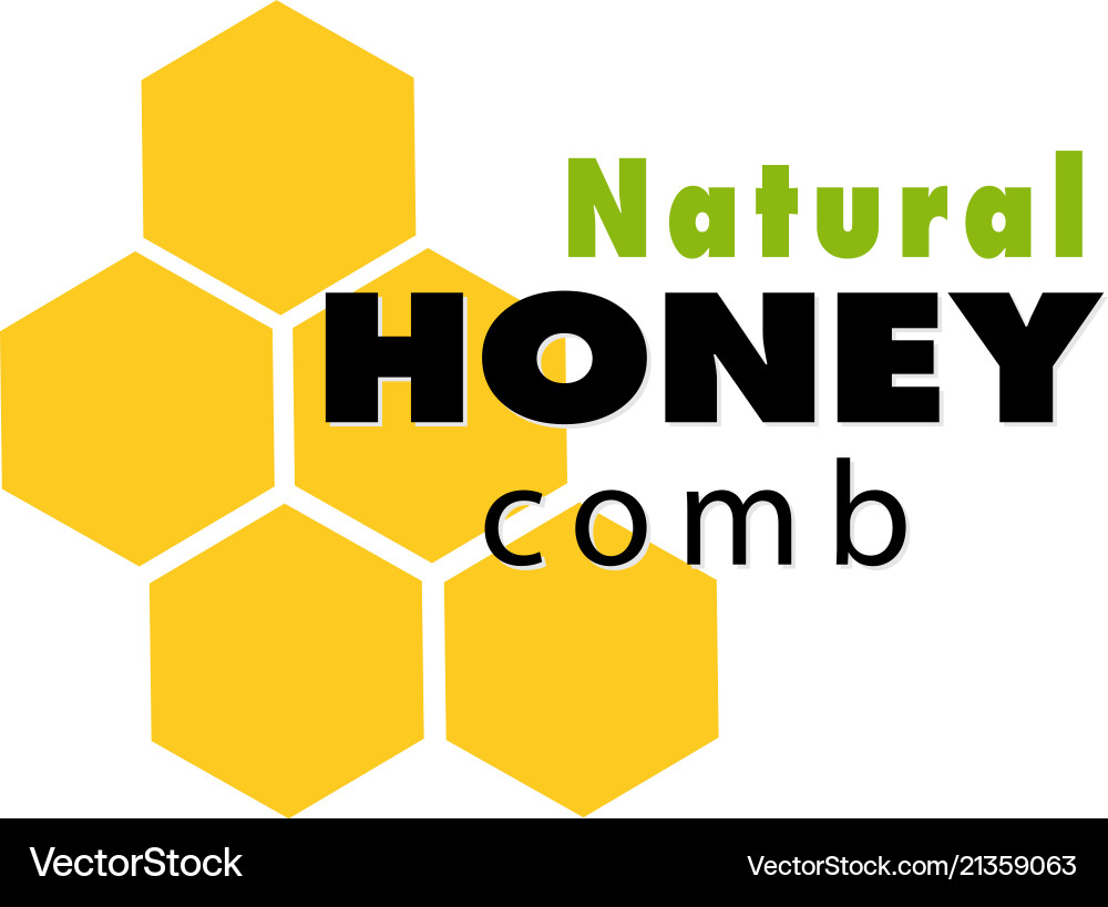 Natürliche Waben Logo weiß Hintergrund ima Vektorbild
