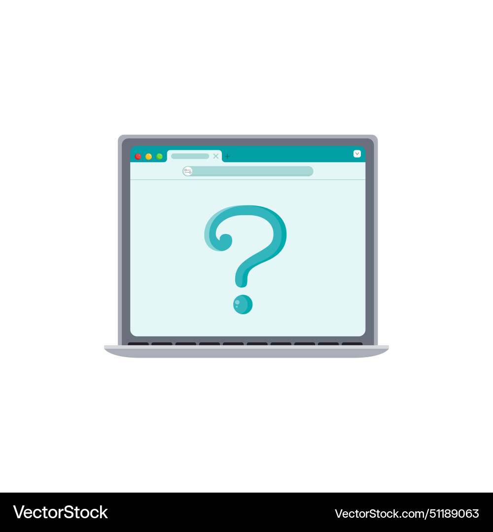 Question laptop Royalty Free Vector Image - VectorStock