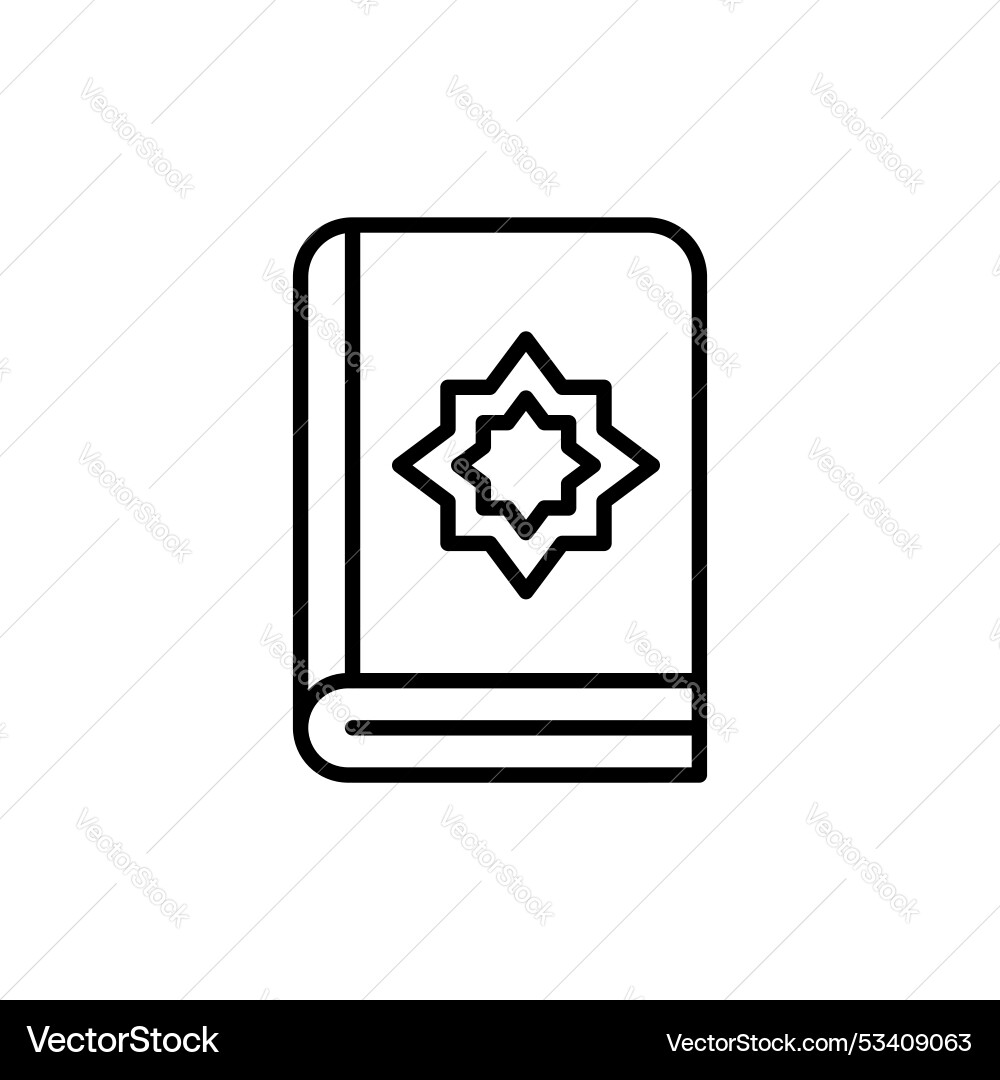 Quran book icon isolated on white background Vector Image