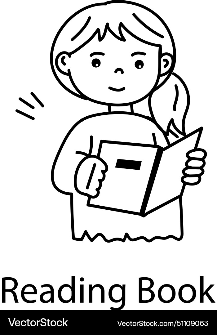 Reading book Royalty Free Vector Image - VectorStock