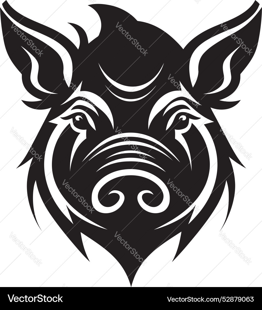 Stylish pig mark whimsical piggy iconography Vector Image