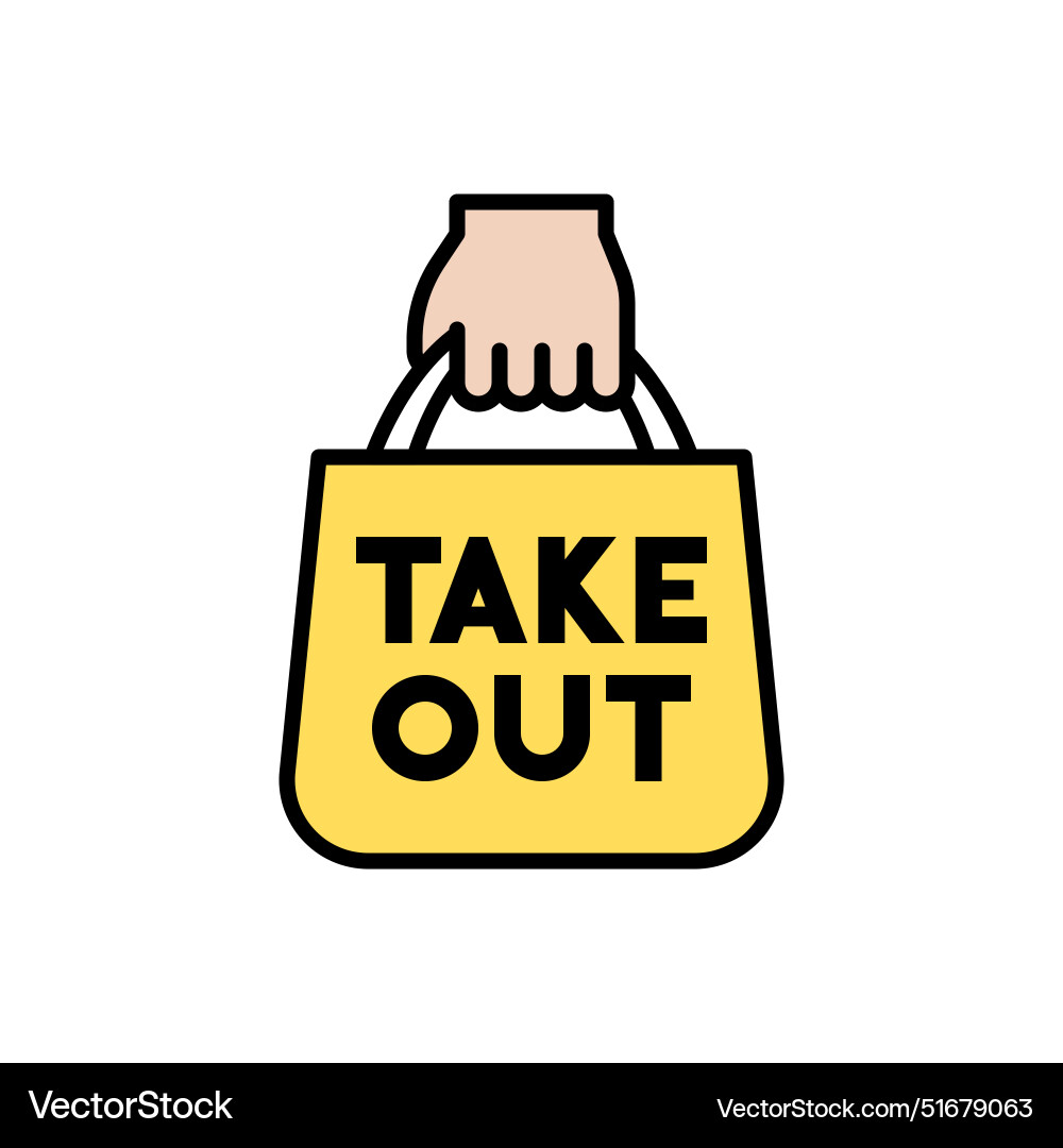 Takeout or takeaway food icon Royalty Free Vector Image