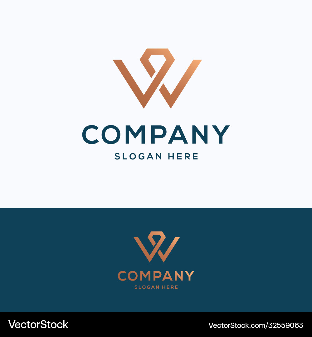 W company logo Royalty Free Vector Image - VectorStock