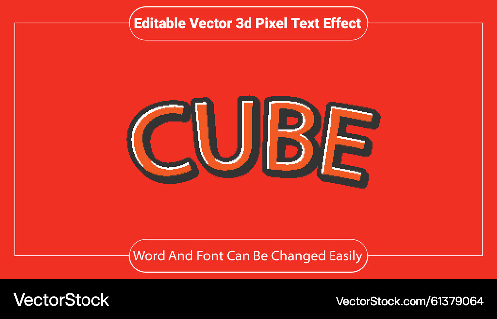 3D Pixelated Cube Text Effect – Royalty-Free Vector | VectorStock