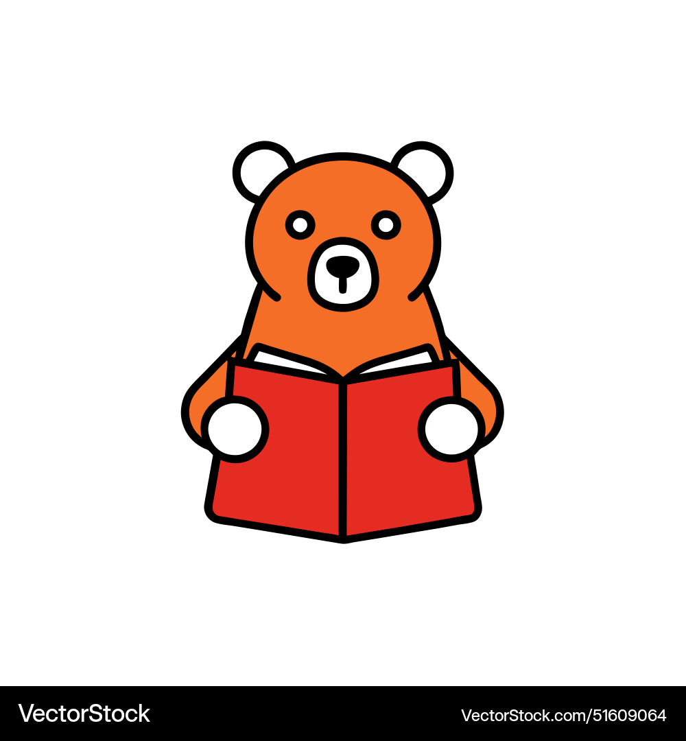 Bear reading icon Royalty Free Vector Image - VectorStock