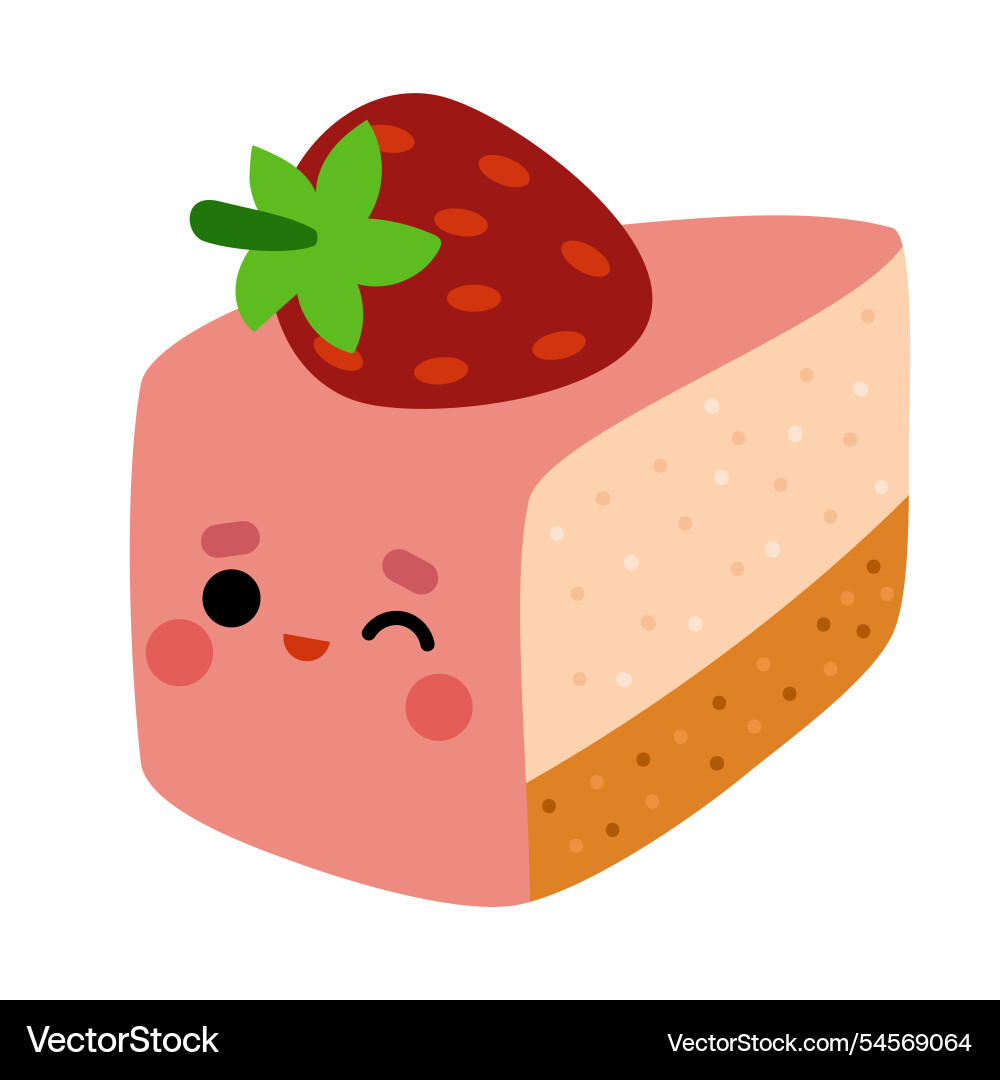 Cartoon cute sweet character strawberry Royalty Free Vector