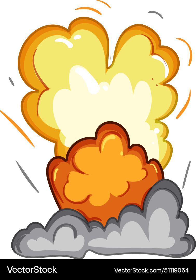 Chaos explosion effect cartoon Royalty Free Vector Image