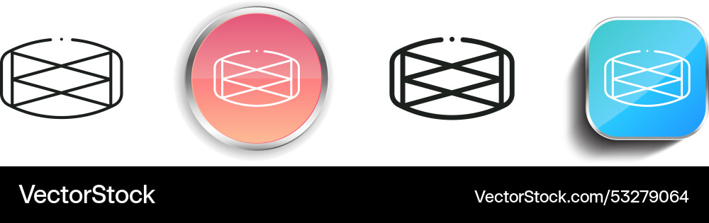 Dholak icon thin linear regular and button style Vector Image