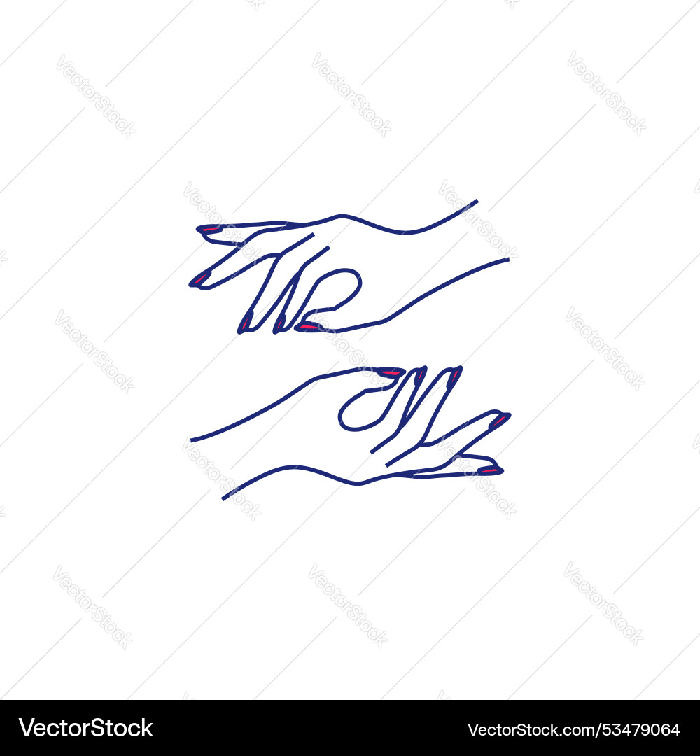 Hand beauty line logo design – Royalty-Free Vector | VectorStock