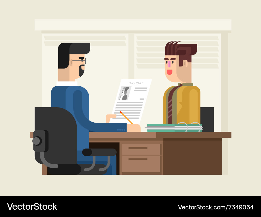 Job interview flat design Royalty Free Vector Image