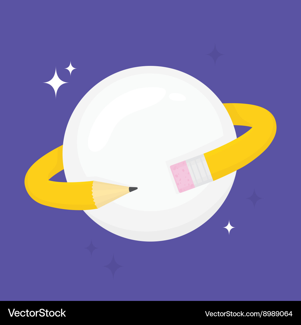 Pencil planet Royalty Free Vector Image - VectorStock