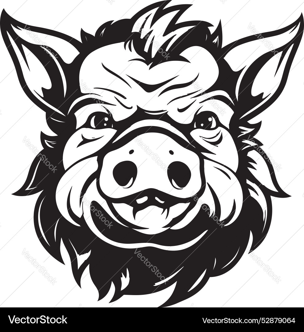 Whimsical piggy iconography playful emblem Vector Image