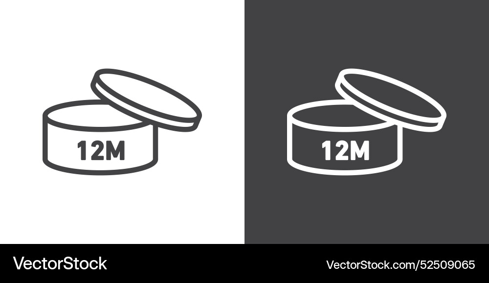 12m icon Royalty Free Vector Image - VectorStock