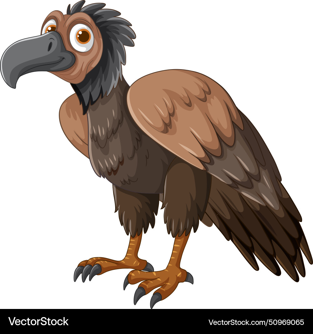 A brown cartoon vulture Royalty Free Vector Image