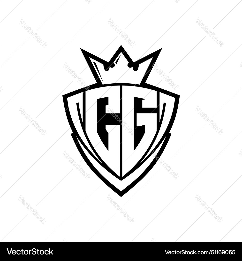 Cg letter logo with sharp triangle shield shape Vector Image