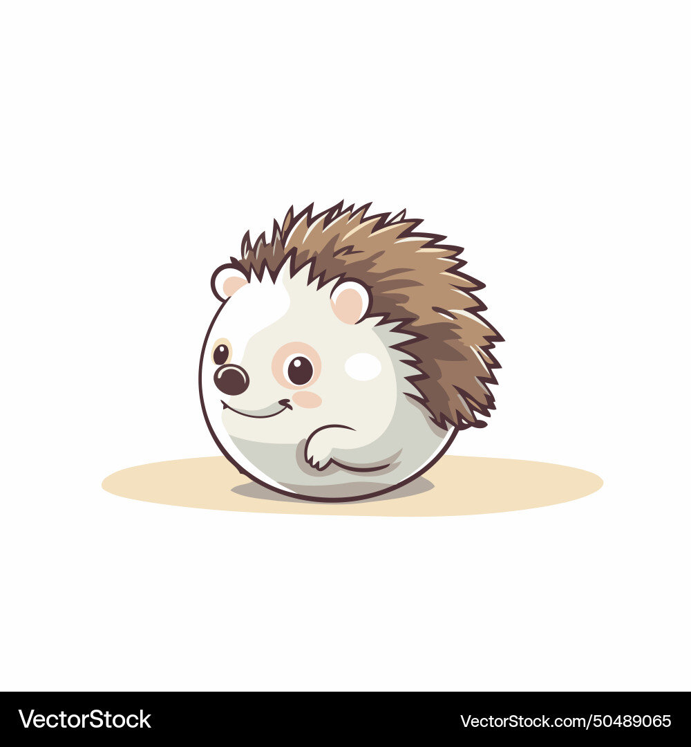 Cute little hedgehog cartoon on a white background