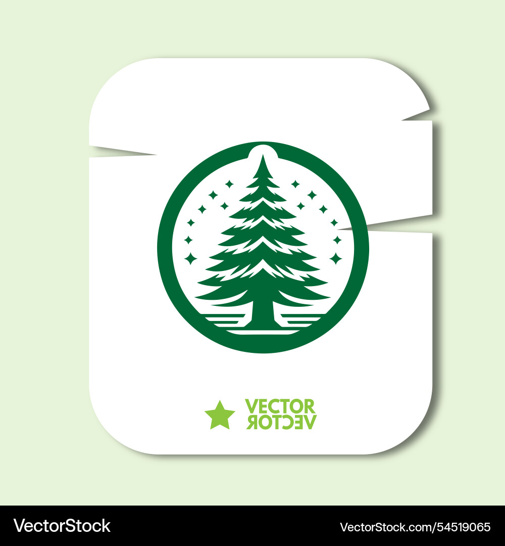 Fir tree logo icon for celebration Royalty Free Vector Image