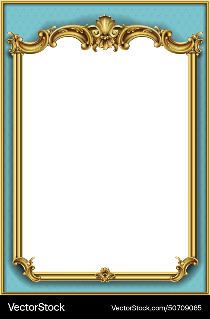 Frame postcard cover gold baroque rococo Vector Image