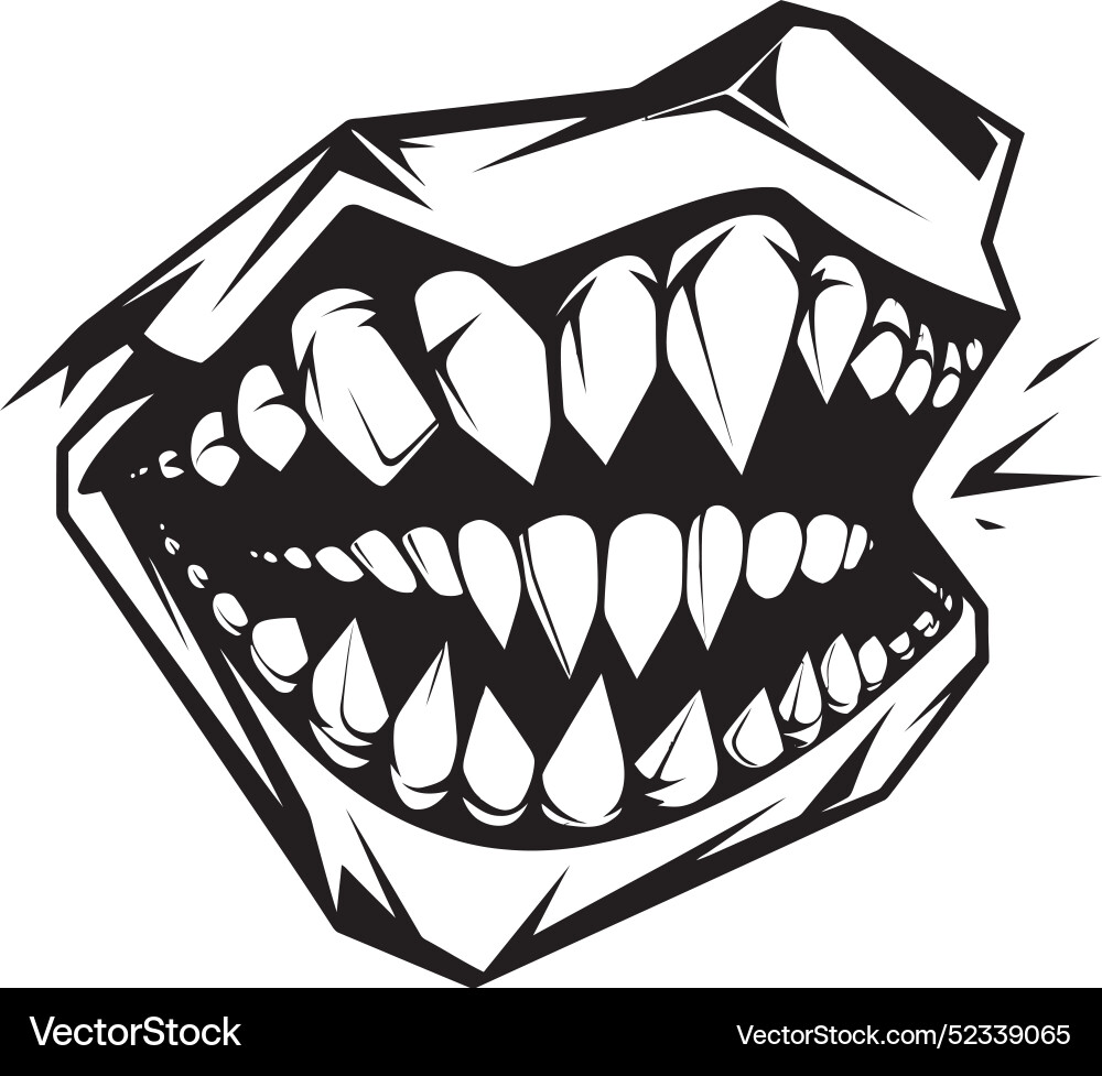 Gothic decay broken teeth tattoo designdecayed Vector Image