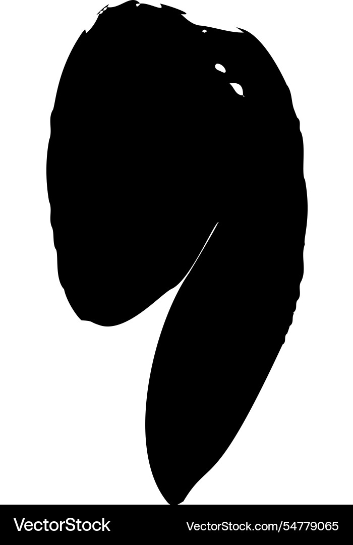 Handwriting comma brushstroke graphic symbol Vector Image