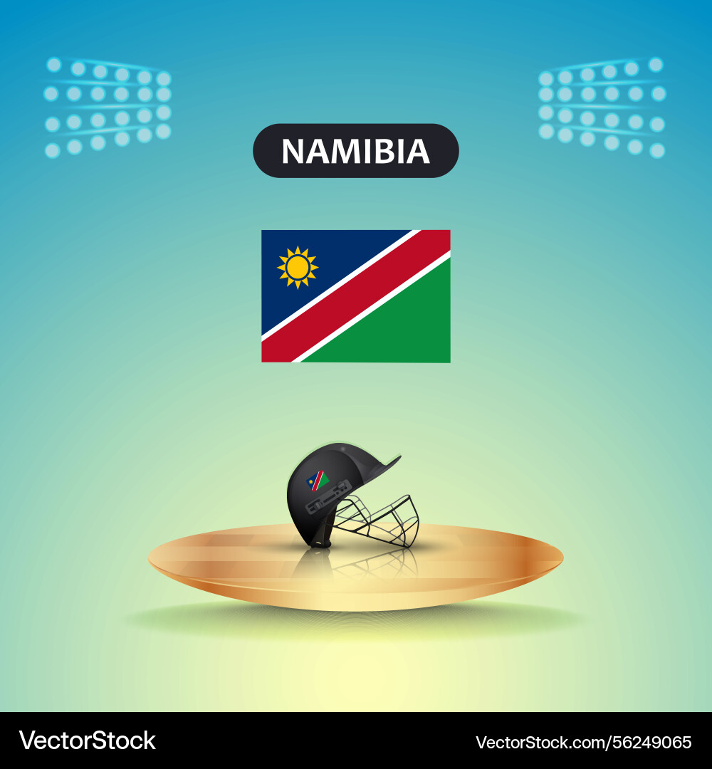 Namibia team helmet cricket flag Royalty Free Vector Image