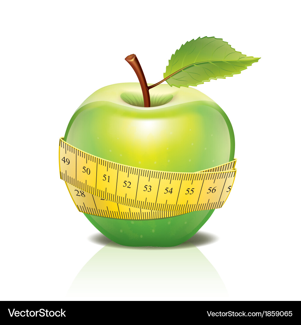 Object green apple tape Royalty Free Vector Image