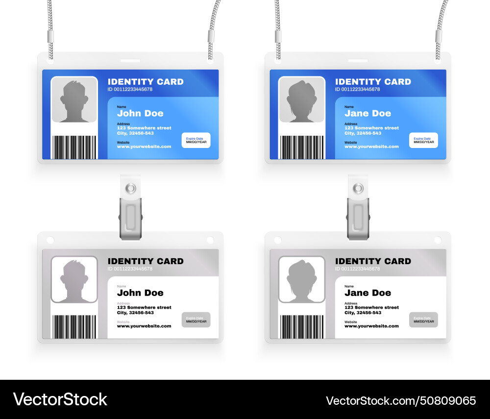 Realistic cards set Royalty Free Vector Image - VectorStock