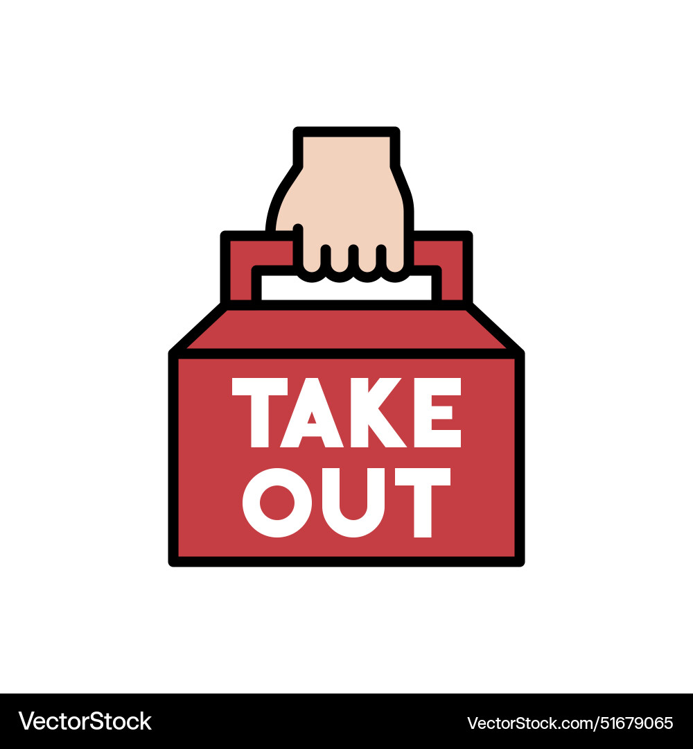 Takeout or takeaway food icon Royalty Free Vector Image