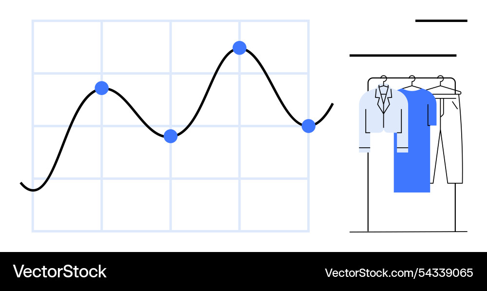 Trend analysis concept with graph and clothing Vector Image