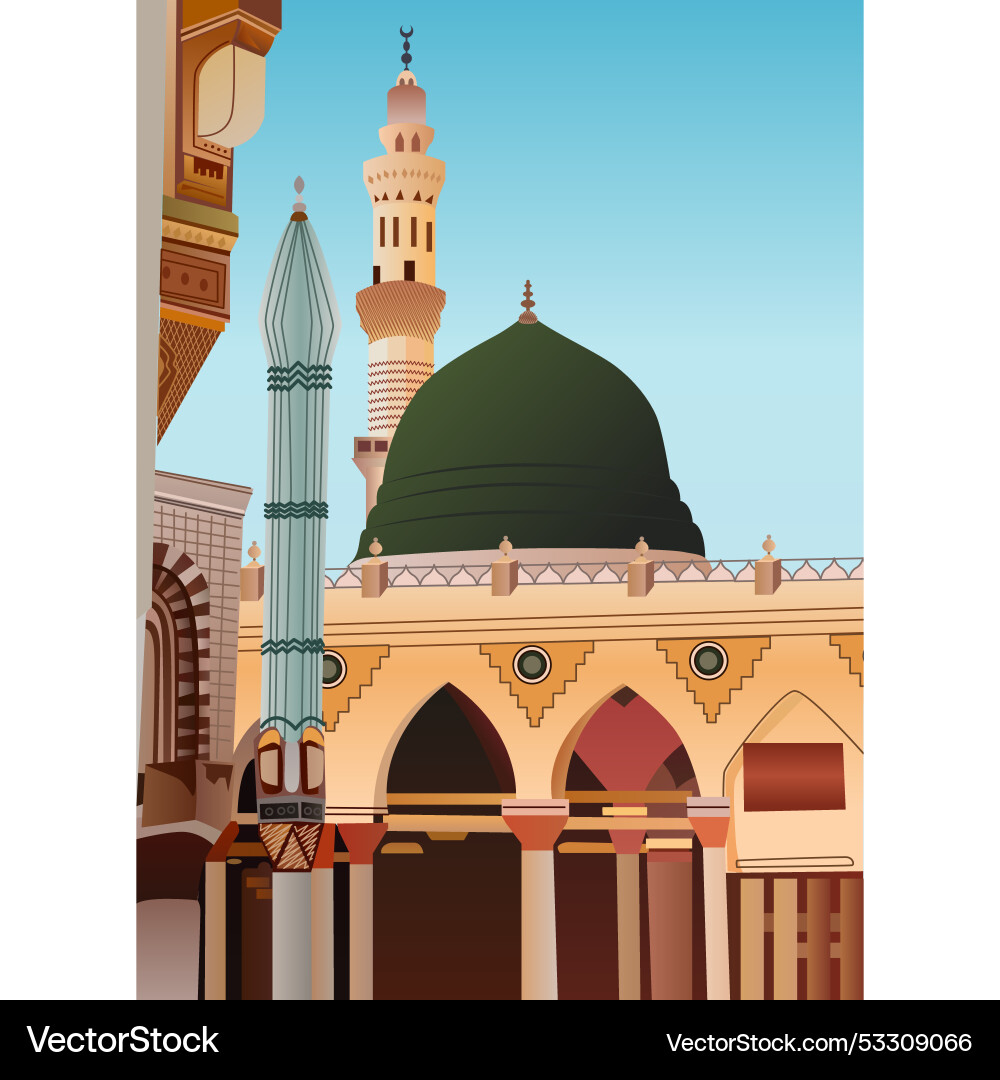 A of medina mosque Royalty Free Vector Image - VectorStock