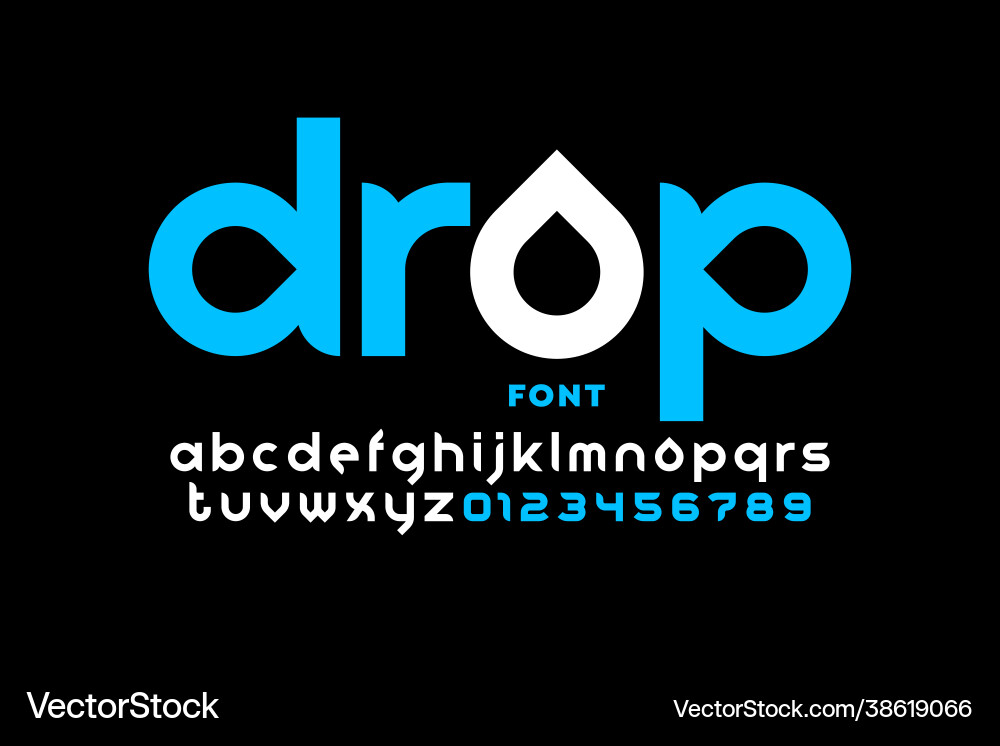 Drops style font Royalty Free Vector Image - VectorStock Drops style font Royalty Free Vector Image - VectorStock