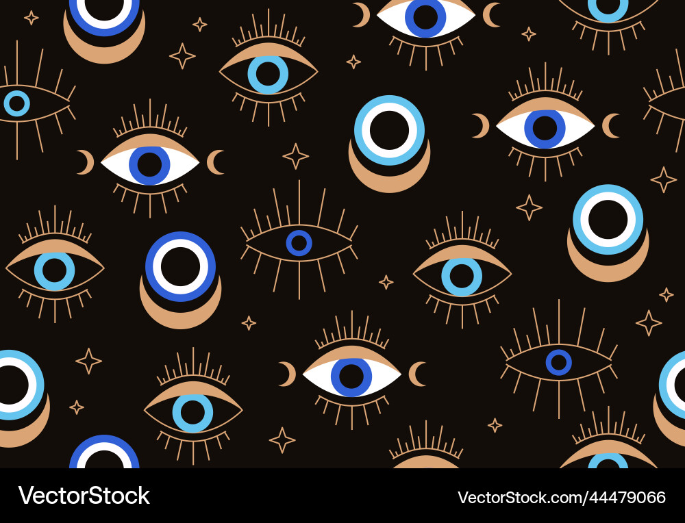 Evil eye seamless pattern Royalty Free Vector Image