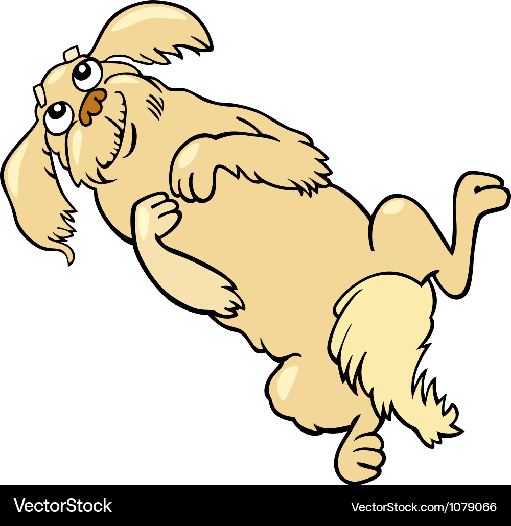 Happy fluffy dog cartoon Royalty Free Vector Image