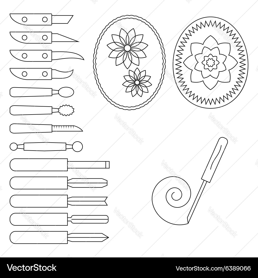 Knife and operating tool for carving Royalty Free Vector