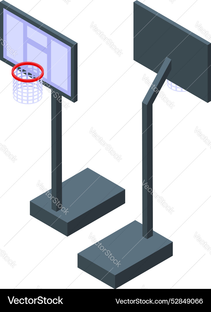 Street basketball hoop standing on square platform