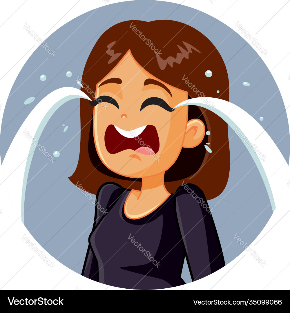 Woman Crying in Distress Royalty Free Vector Image