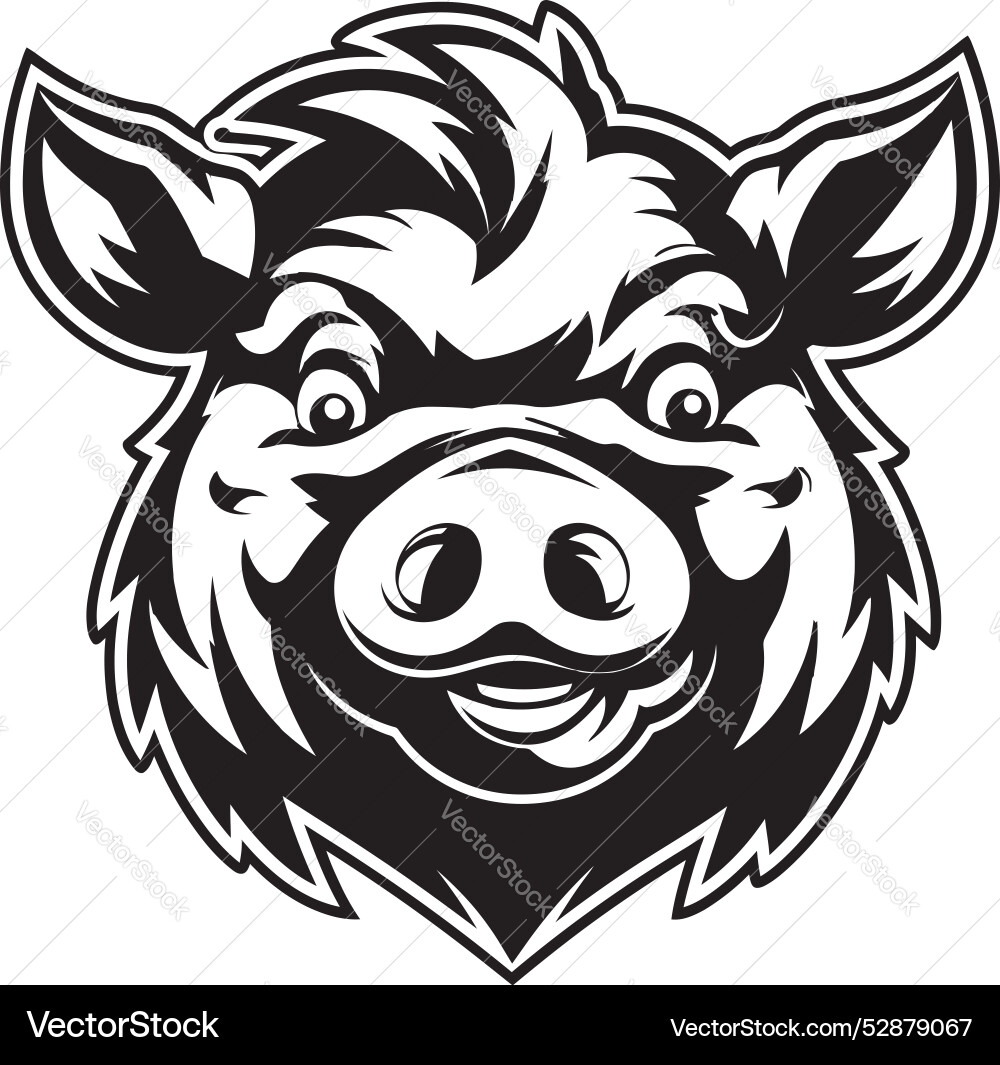 Abstract pig face symbol geometric pork logo Vector Image