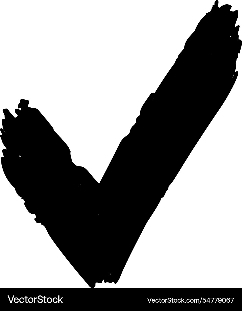 Check mark paintbrush artistic doodle Royalty Free Vector