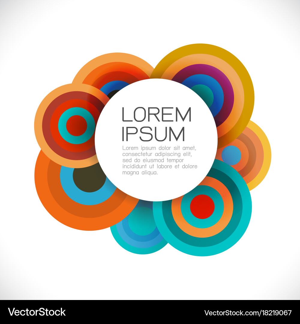 Colorful circle pattern template and white Vector Image