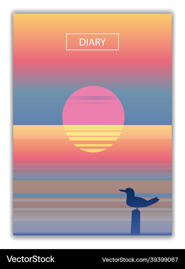 Cover diary background design template for book Vector Image