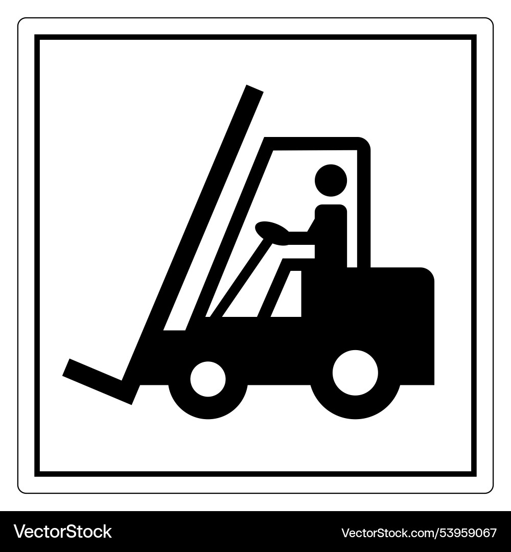 Forklift operator symbol for safety signage Vector Image