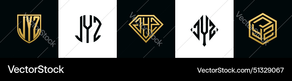 Initial letters jyz logo designs bundle Royalty Free Vector