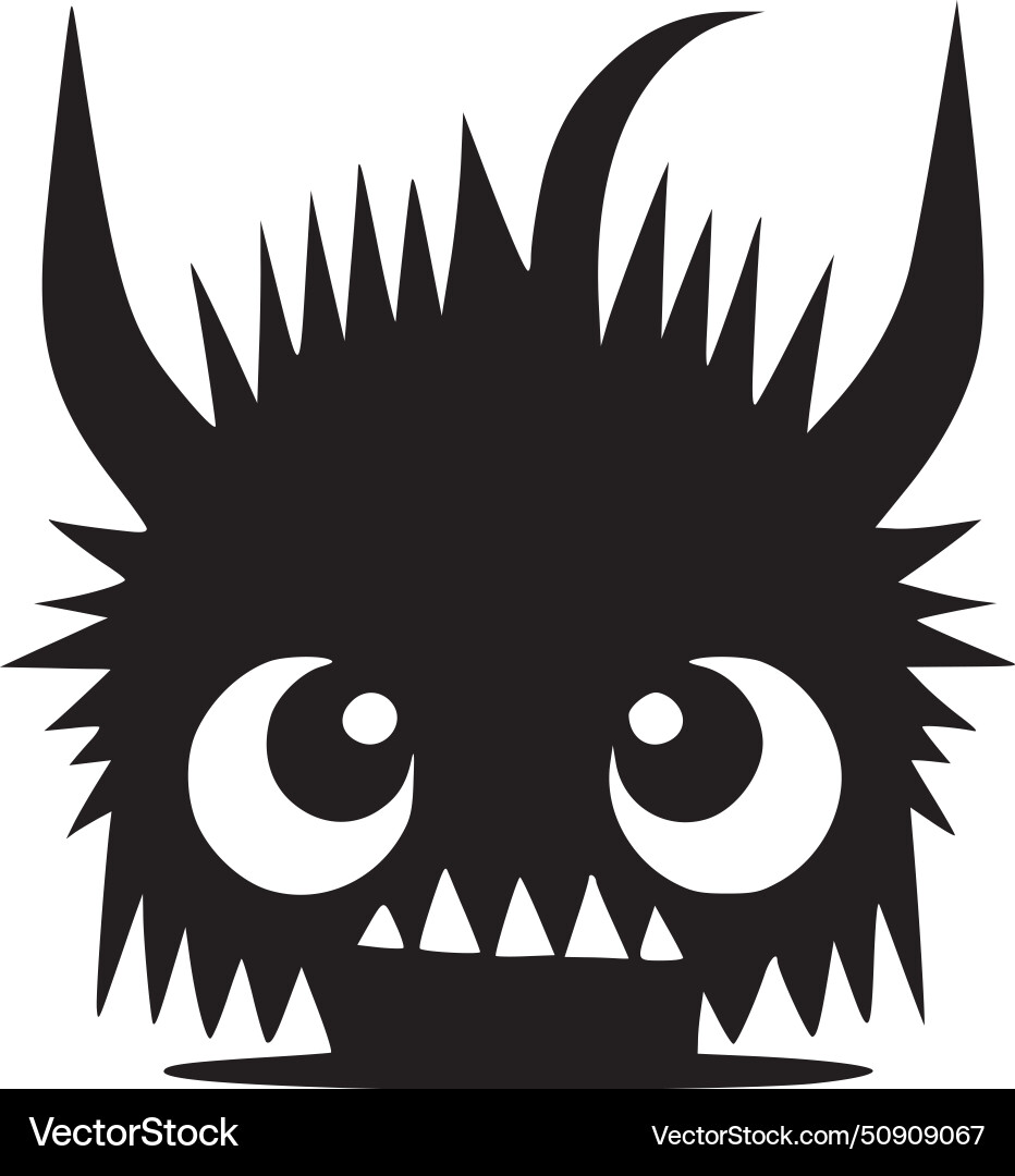 Monster - minimalist and flat logo Royalty Free Vector Image