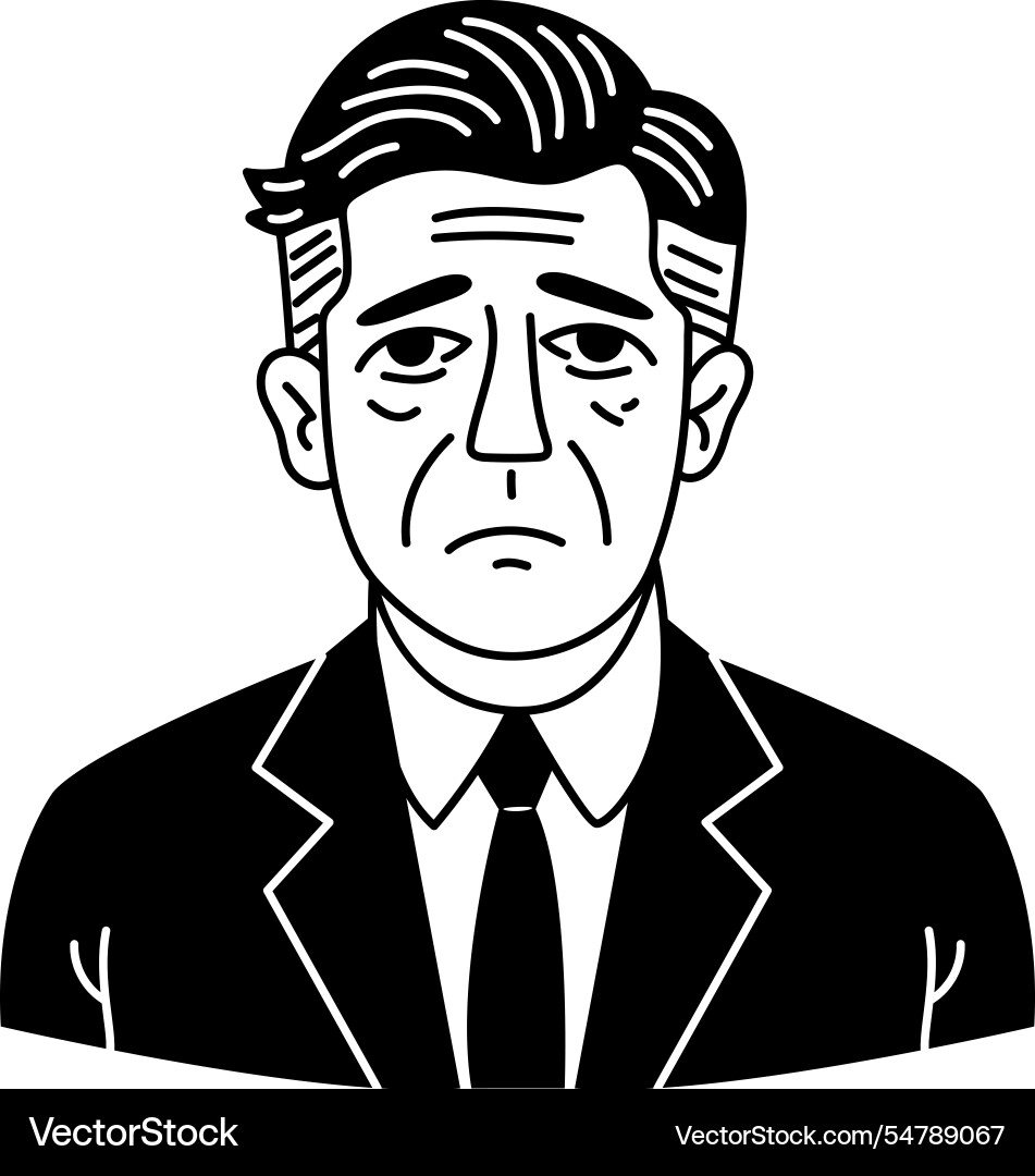 Sad man Royalty Free Vector Image - VectorStock