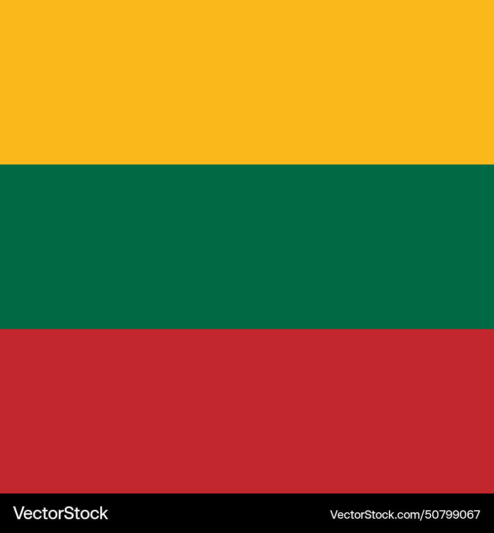 Square flag of lithuania Royalty Free Vector Image