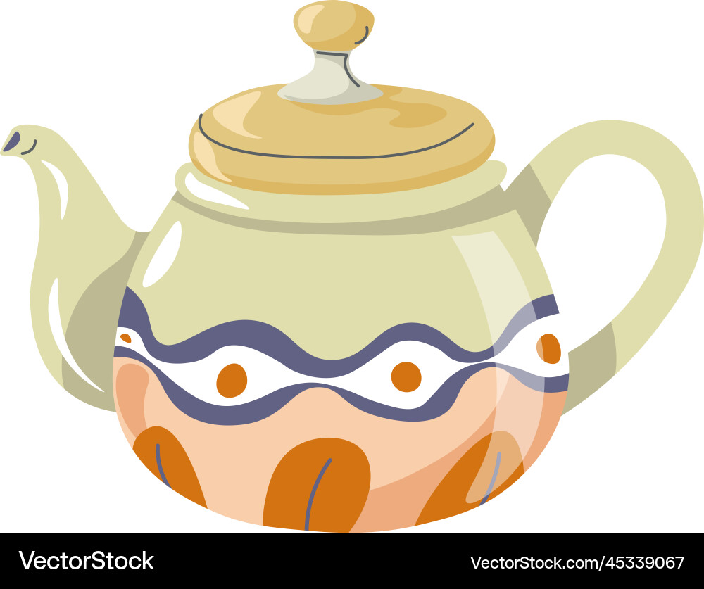 Tea pot or kettle for brewing beverage Royalty Free Vector
