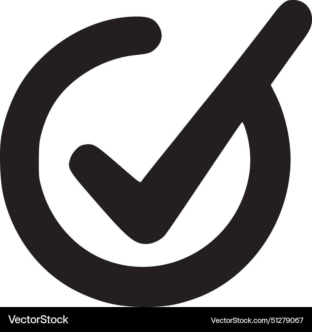 Tick - black and white isolated icon Royalty Free Vector