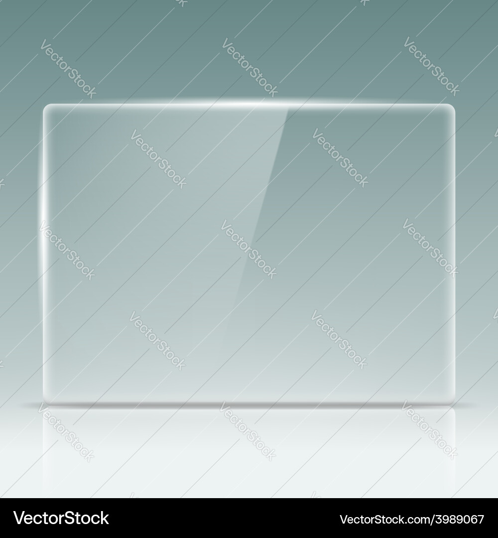 Transparent glass screen Royalty Free Vector Image
